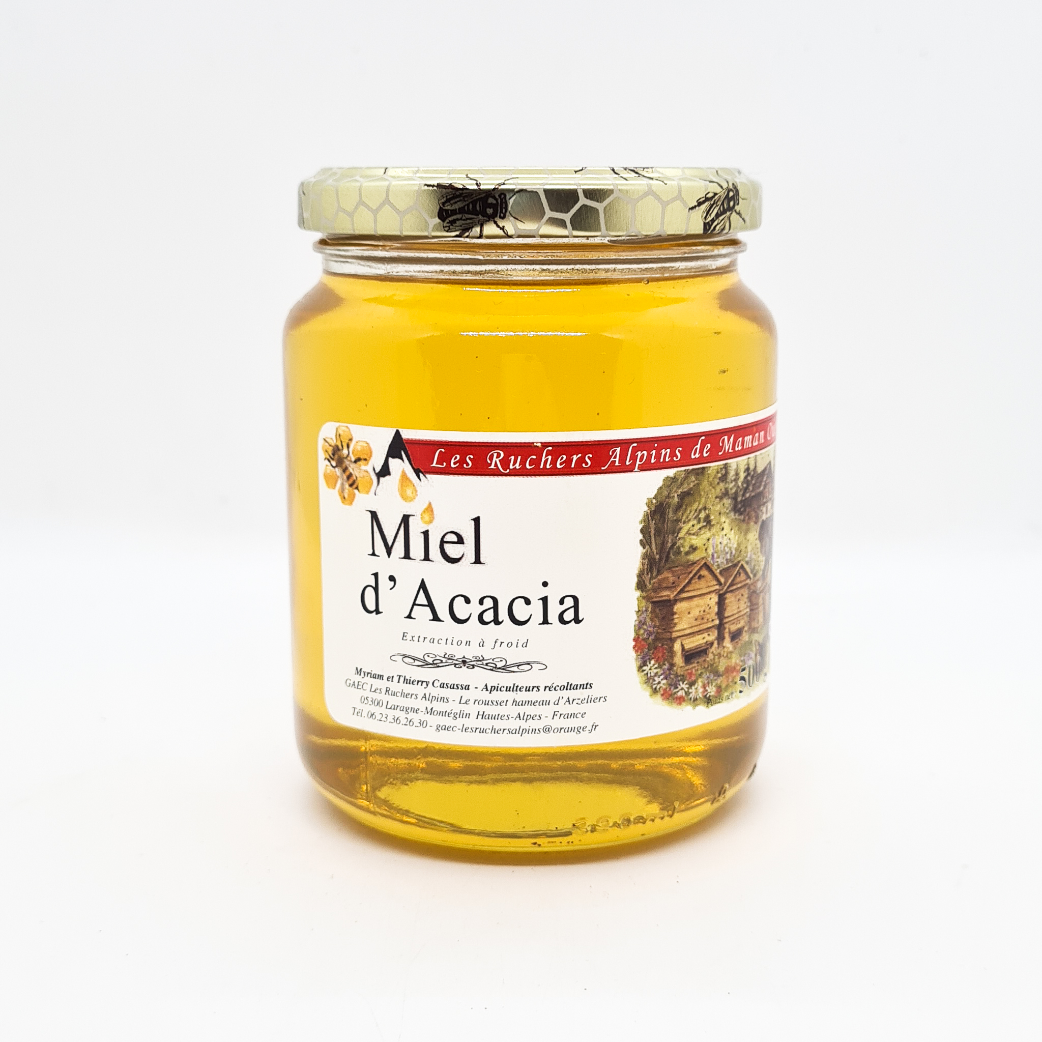 Miel d'Acacia Ruchers Alpins 500g - Thé Bon Thé Bio - doux liquide enfants